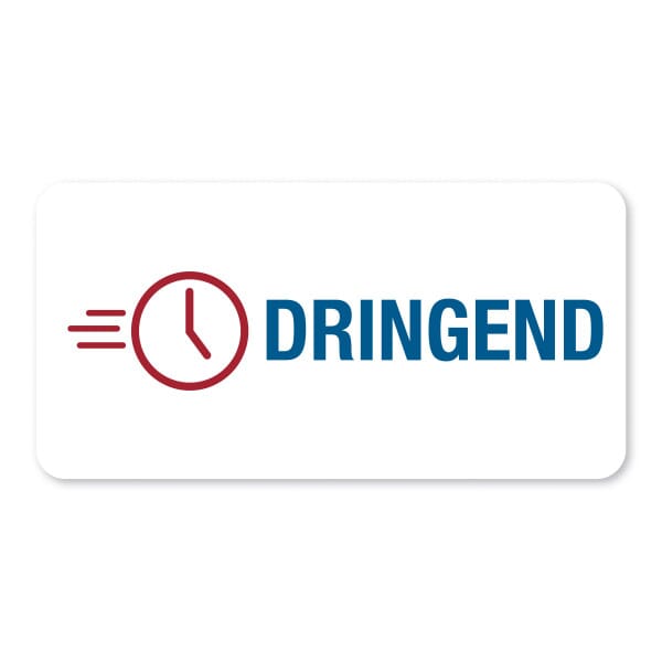 Aufkleber mit Piktogramm "Dringend" | aufkleberdrucker.de