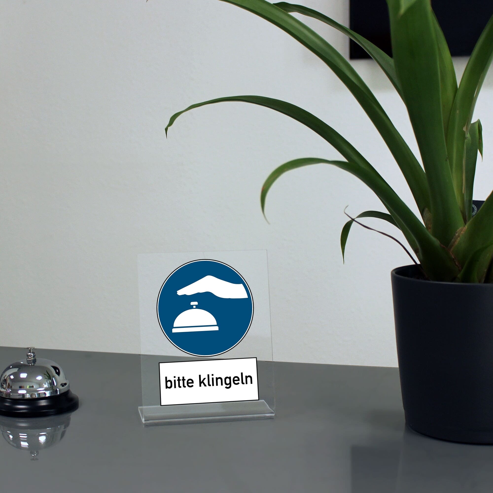 Acrylaufsteller "bitte klingeln" | aufkleberdrucker.de