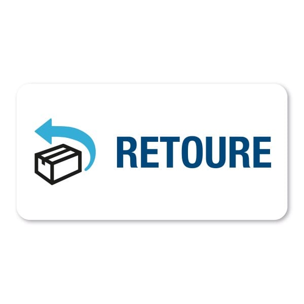Aufkleber mit Piktogramm "Retoure" | aufkleberdrucker.de