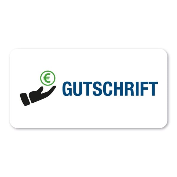 Aufkleber mit Piktogramm "Gutschrift"| aufkleberdrucker.de ...