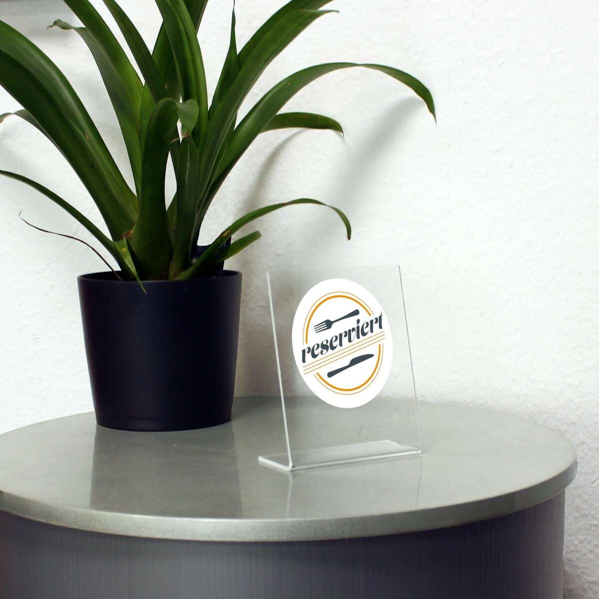 Acrylaufsteller "reserviert" - modern | aufkleberdrucker.de